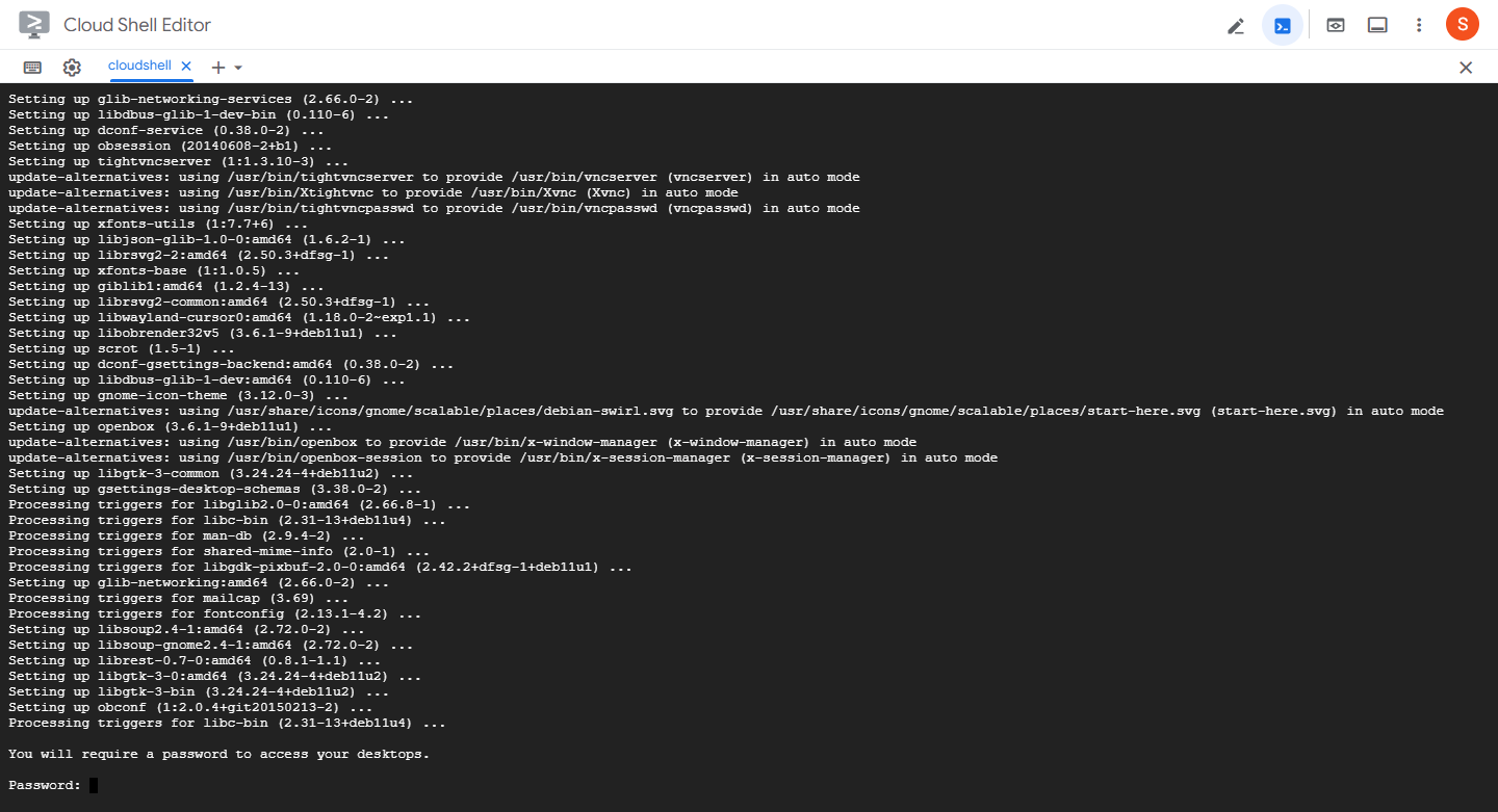 Running VNC Server on Google Cloud Shell with ngrok - aih.app